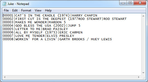 Press File > Save as and save the Juke.txt file into your laptop or PC ...